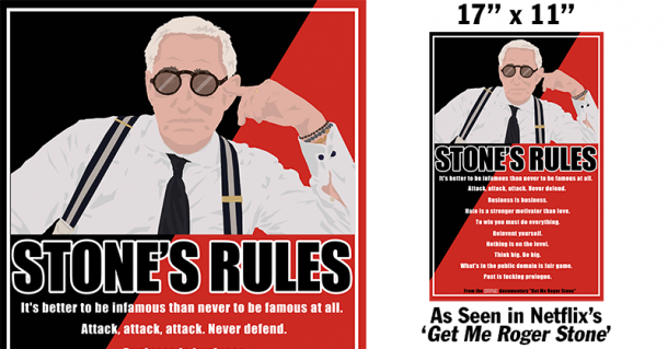 Signed Stone's Rules Poster (as seen in Netflix documentary 'Get Me ...