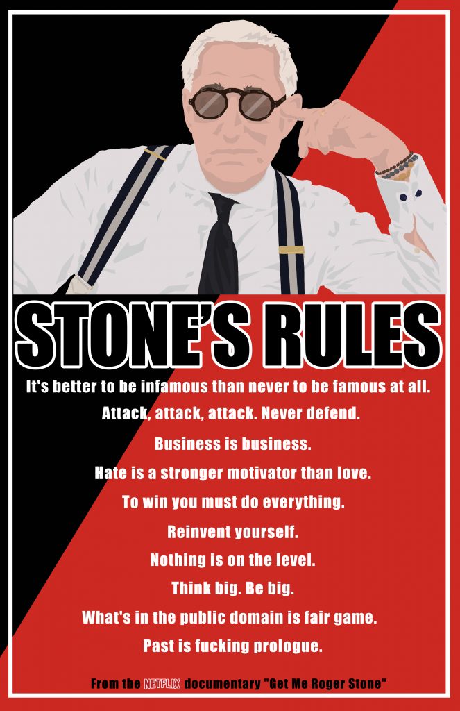 Signed Stone's Rules Poster (as seen in Netflix documentary 'Get Me ...